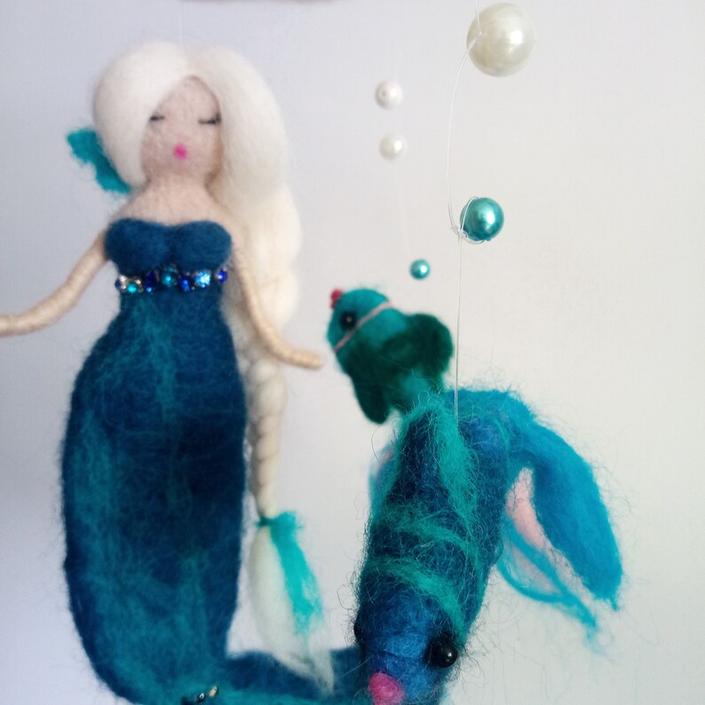 Hanging Felted Needle Mermaid Felted Mermaid Needle Felted | Etsy
