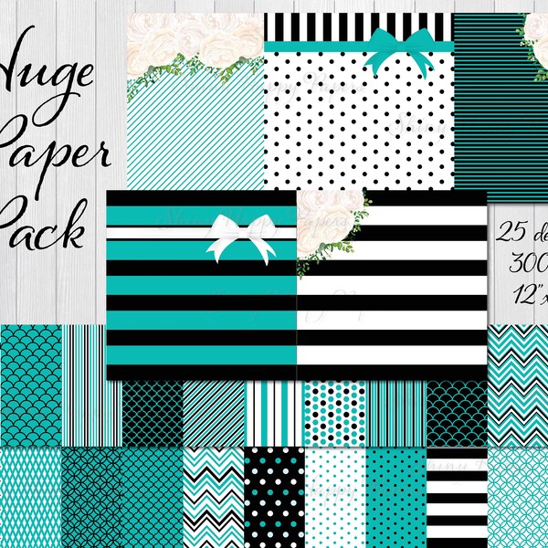 Black and White Teal - Etsy