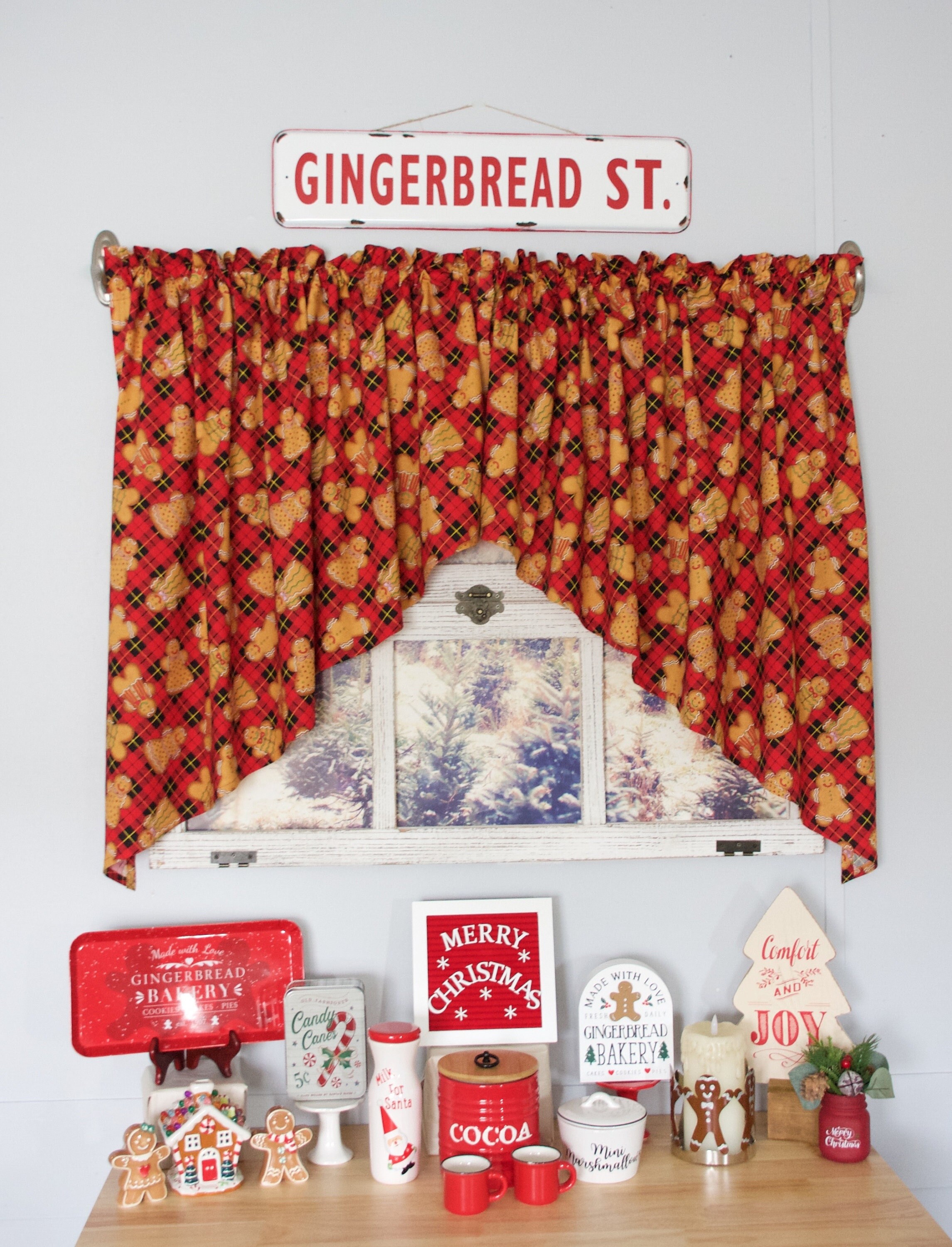 Gingerbread Man Curtains Gingerbread Man Prairie Curtains - Etsy