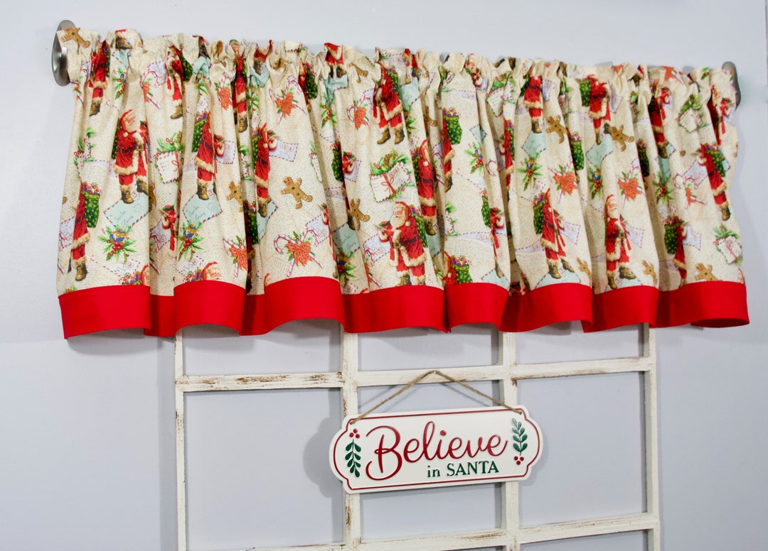 Christmas Valance, Christmas Curtains, Santa Valances, Santa Curtains ...