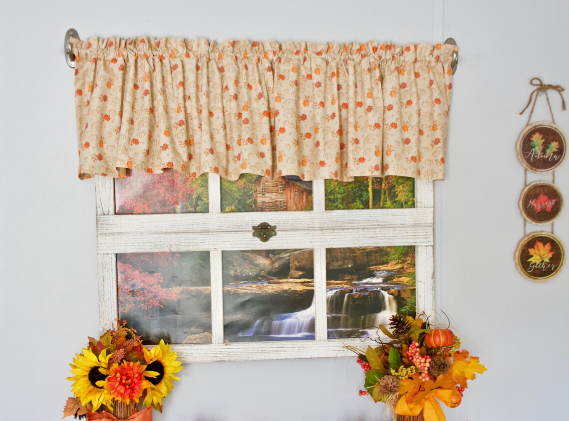 Fall Valances Fall Curtains Fall Kitchen Valances Fall - Etsy