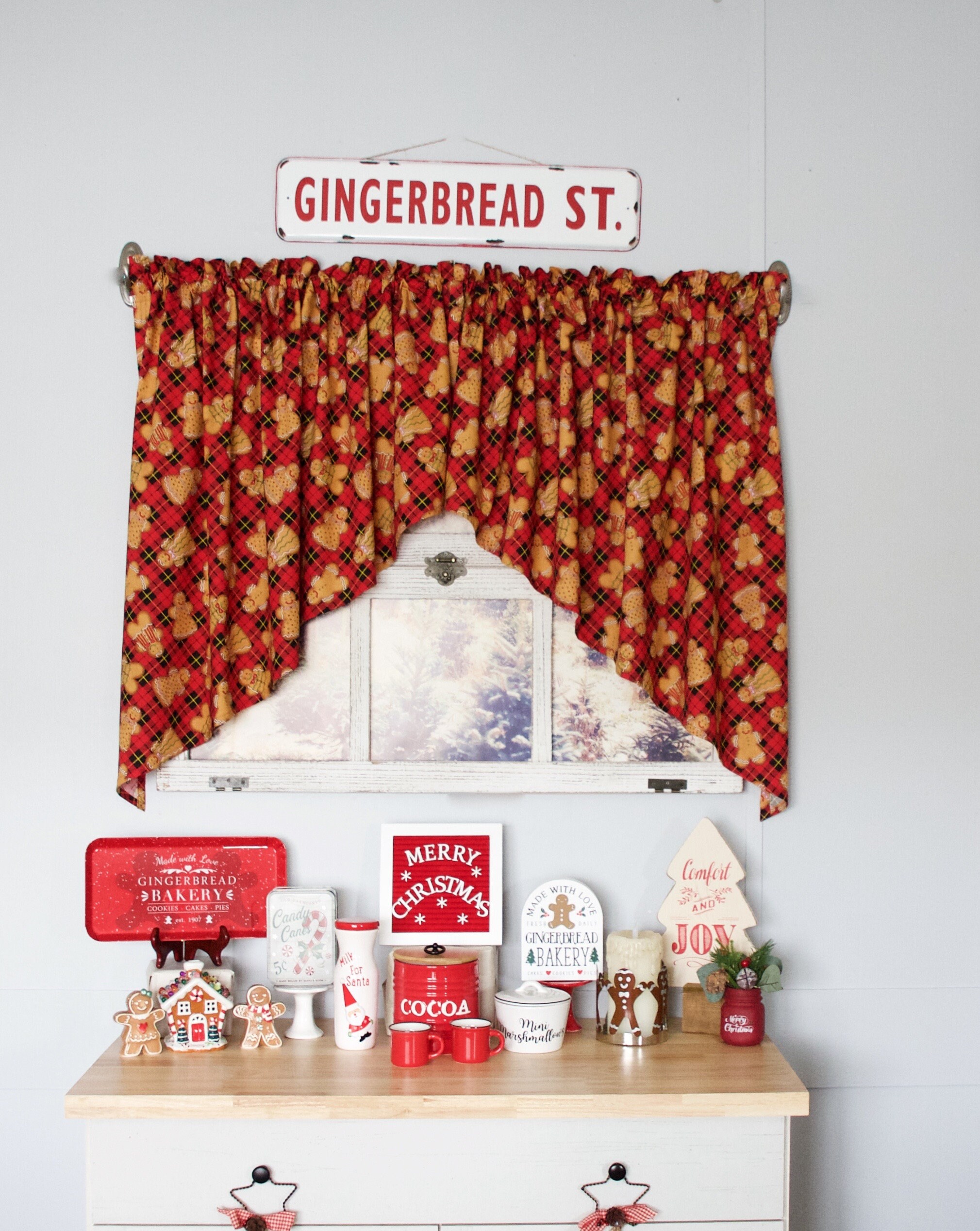 Gingerbread Man Curtains Gingerbread Man Prairie Curtains - Etsy