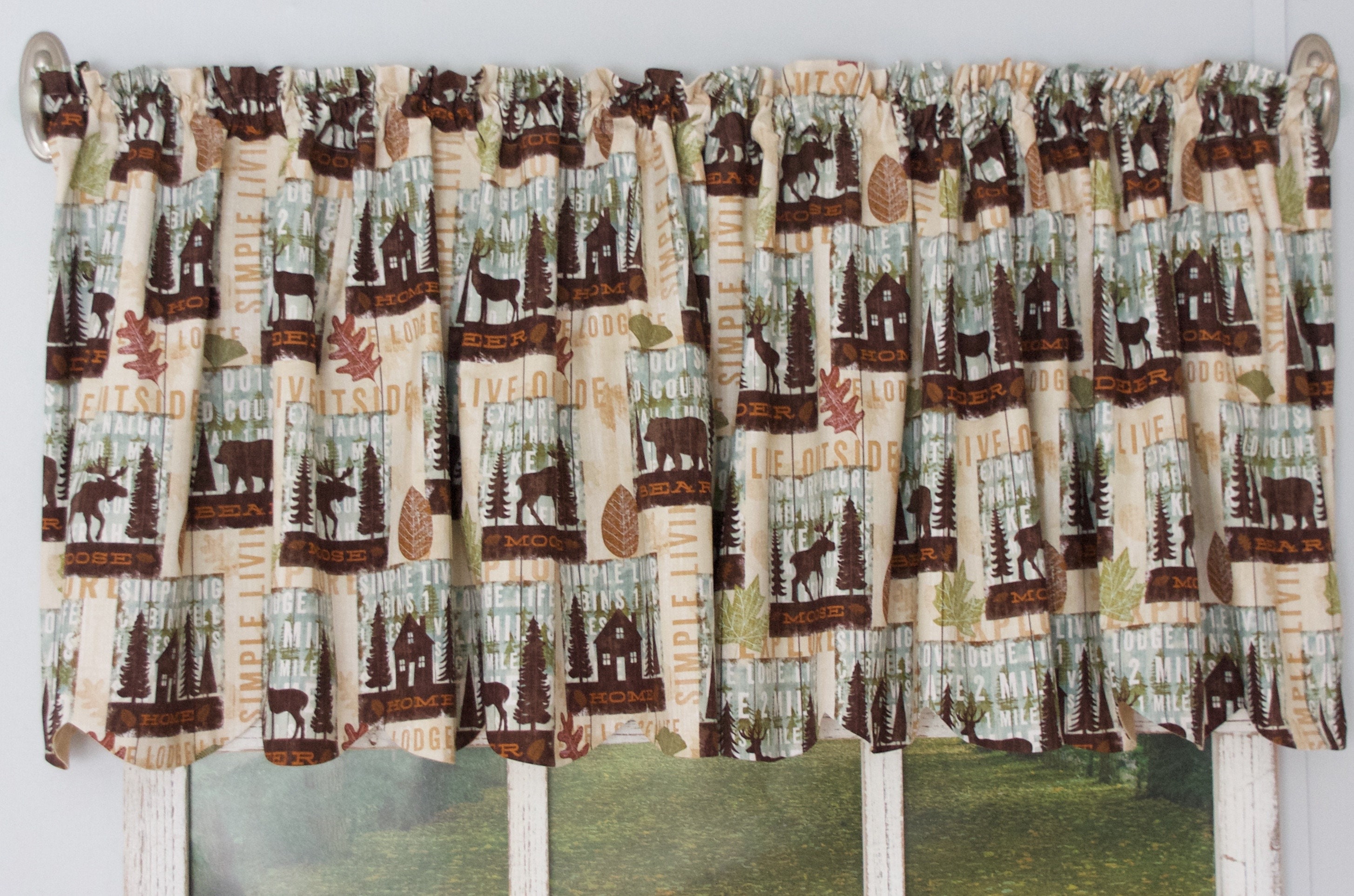 Lodge Curtains Lodge Valances Lodge Home Decor Cabin - Etsy