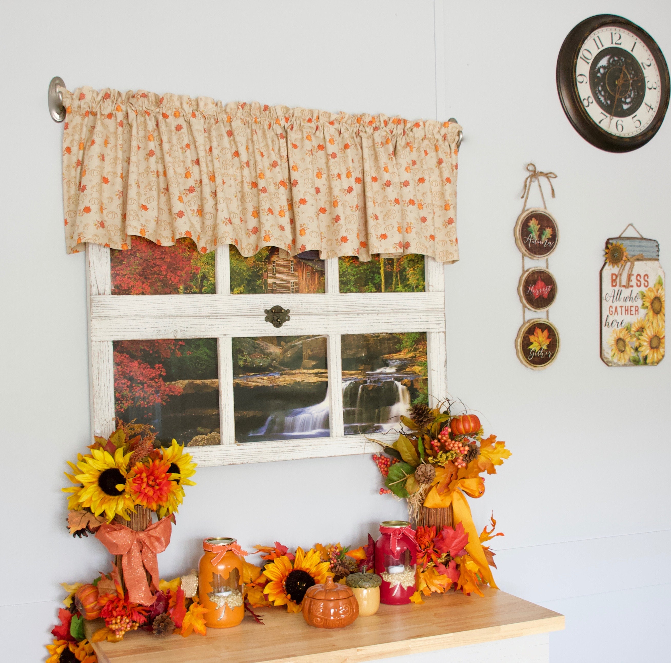 Fall Valances Fall Curtains Fall Kitchen Valances Fall - Etsy