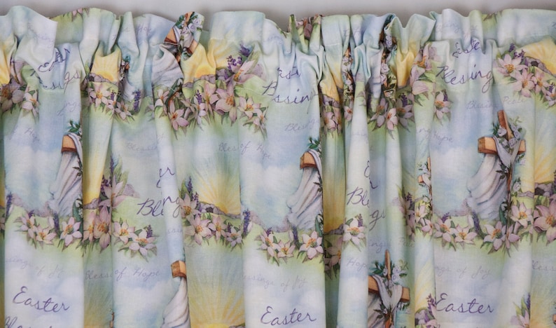 Easter Valances Easter Curtains Religious Easter Decor - Etsy