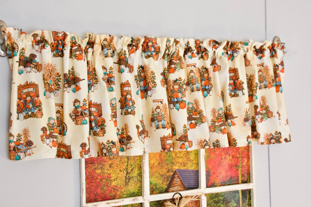 Fall Valances, Fall Curtains, Fall Kitchen Curtains, Autumn Valances ...
