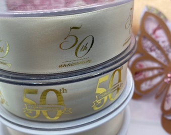 50th Wedding Anniversary Personalized Continuous Printed Ribbon. - Etsy