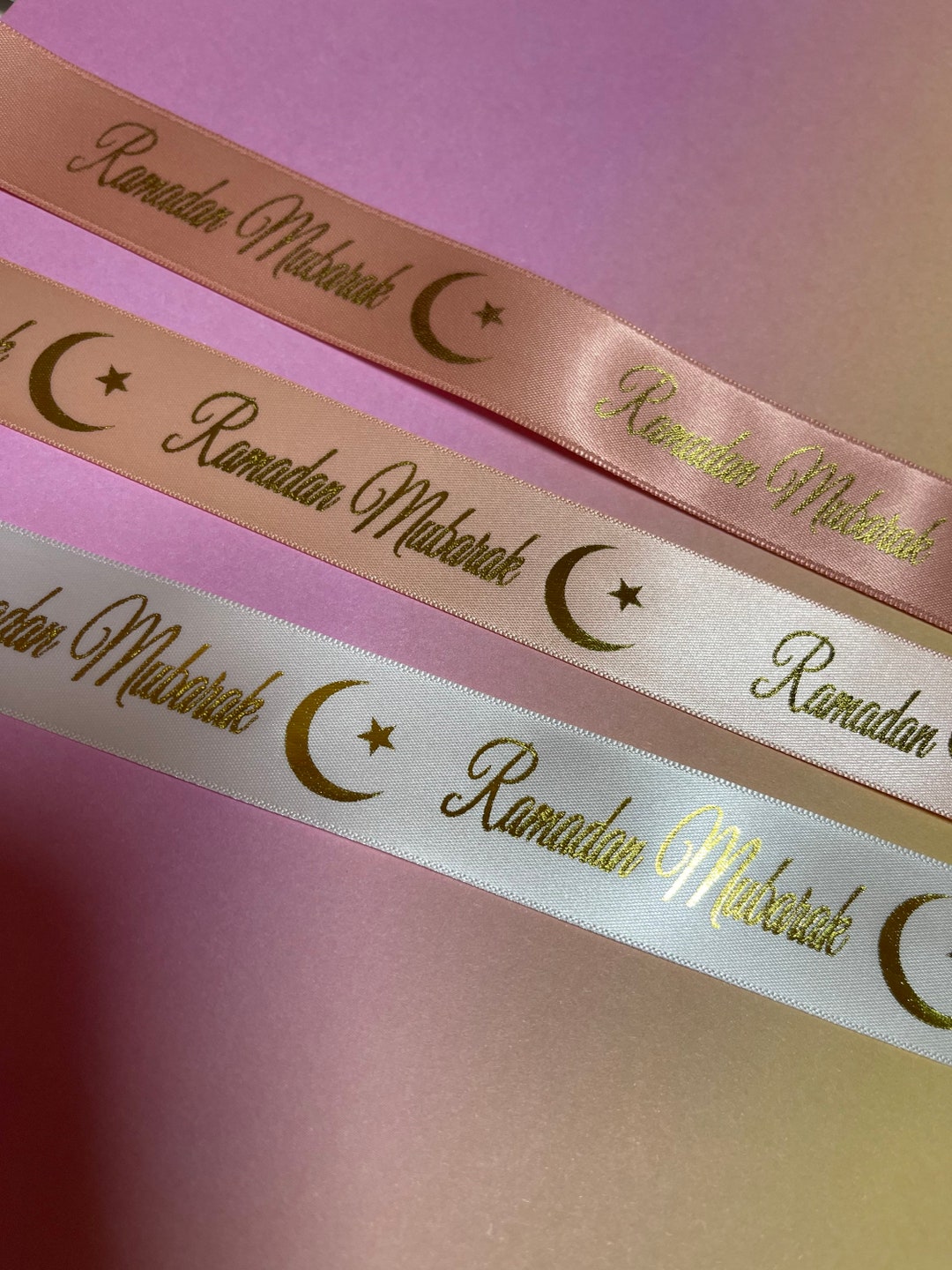 Ramadan Mubarak 25mm Ribbon - Etsy UK