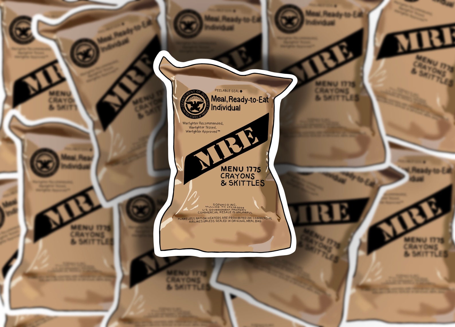 1775 Crayons & Skittles MRE Sticker | Etsy