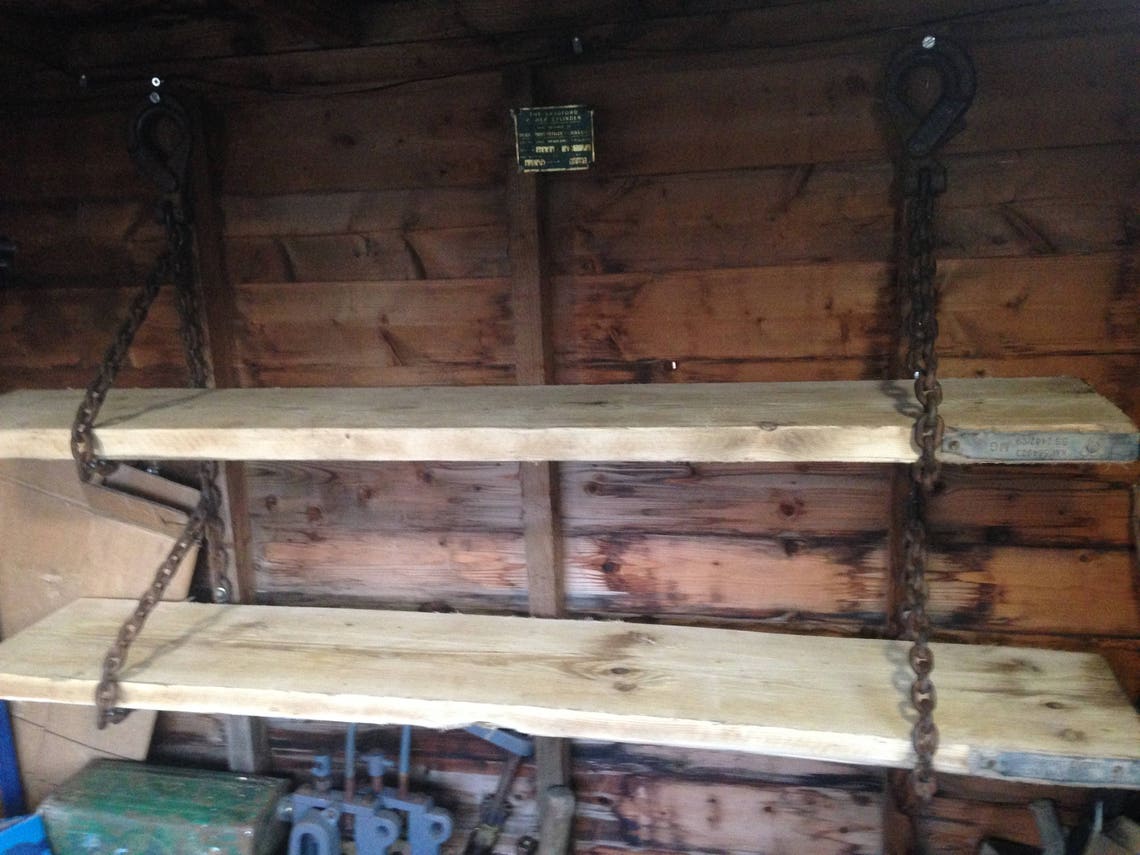 Hand Made Roller Chain Shelves Industrial Welded Book Shelf - Etsy