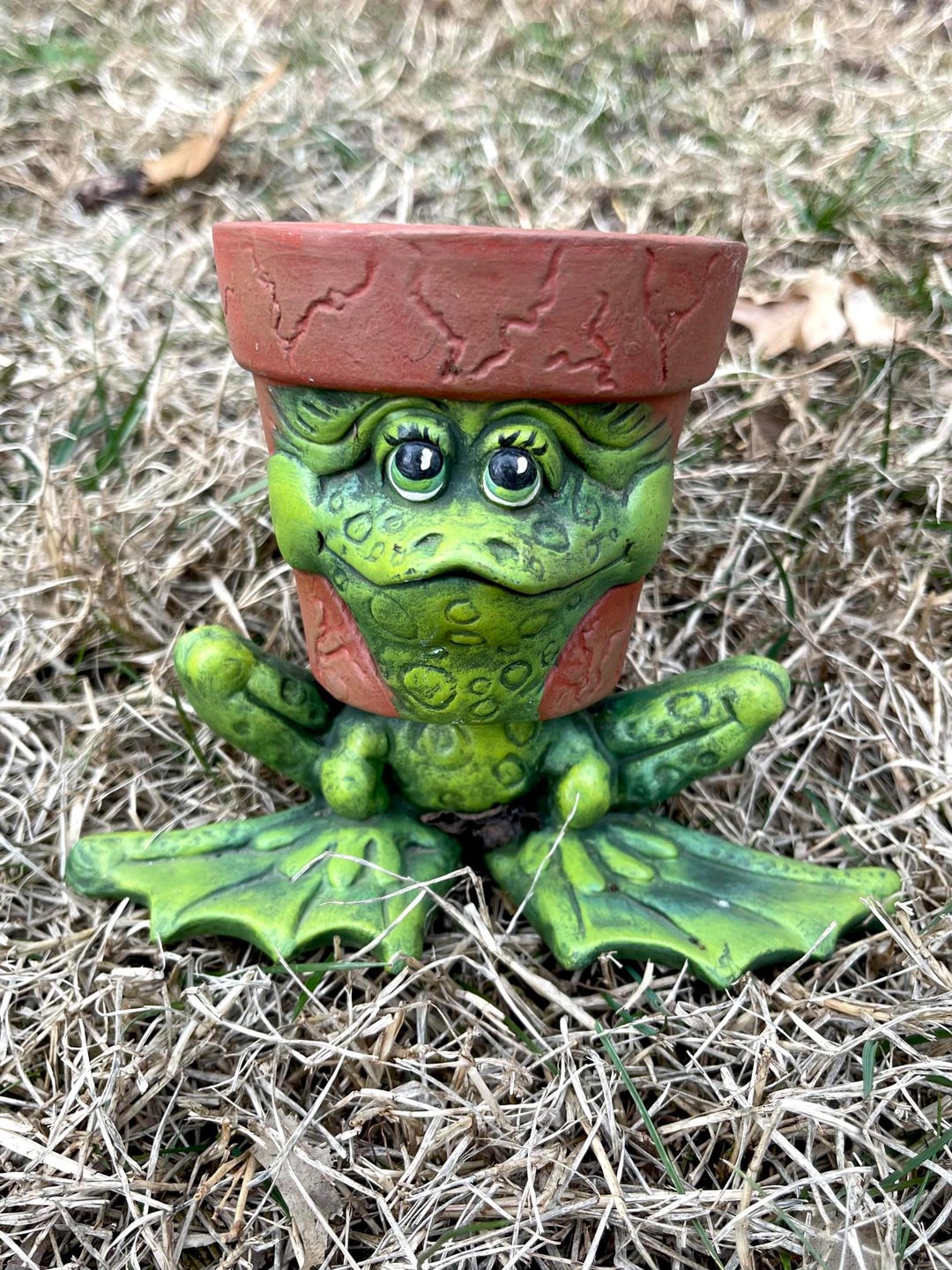 Hand Painted Ceramic Frog Pot Hopper TL729 Med - Etsy