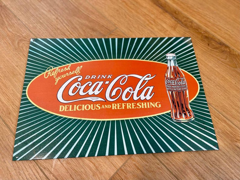 Vintage Coca-cola Advertising Signs Set - Classic Drink Decor - Etsy