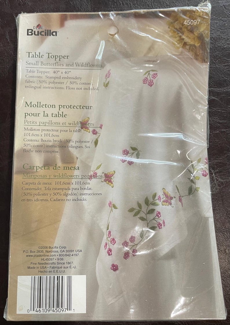 Bucilla Table Topper Small Butterflies & Wildflowers - Etsy