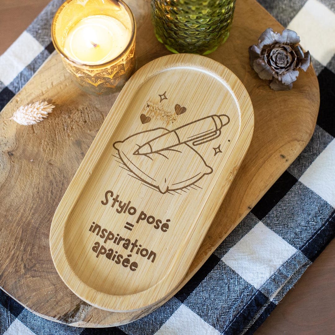 Bamboo Tray, for Office - Cozy - Cute - Etsy