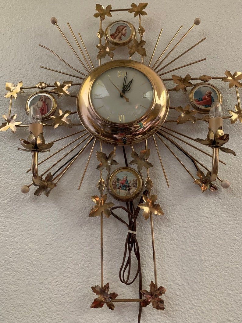 Vintage Jesus Religious Clock by United - Etsy