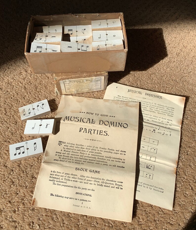 Antique 1893 Musical Domino Toy - Etsy