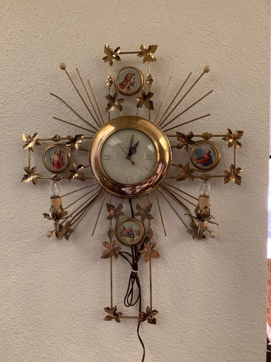 Vintage Jesus Religious Clock by United - Etsy