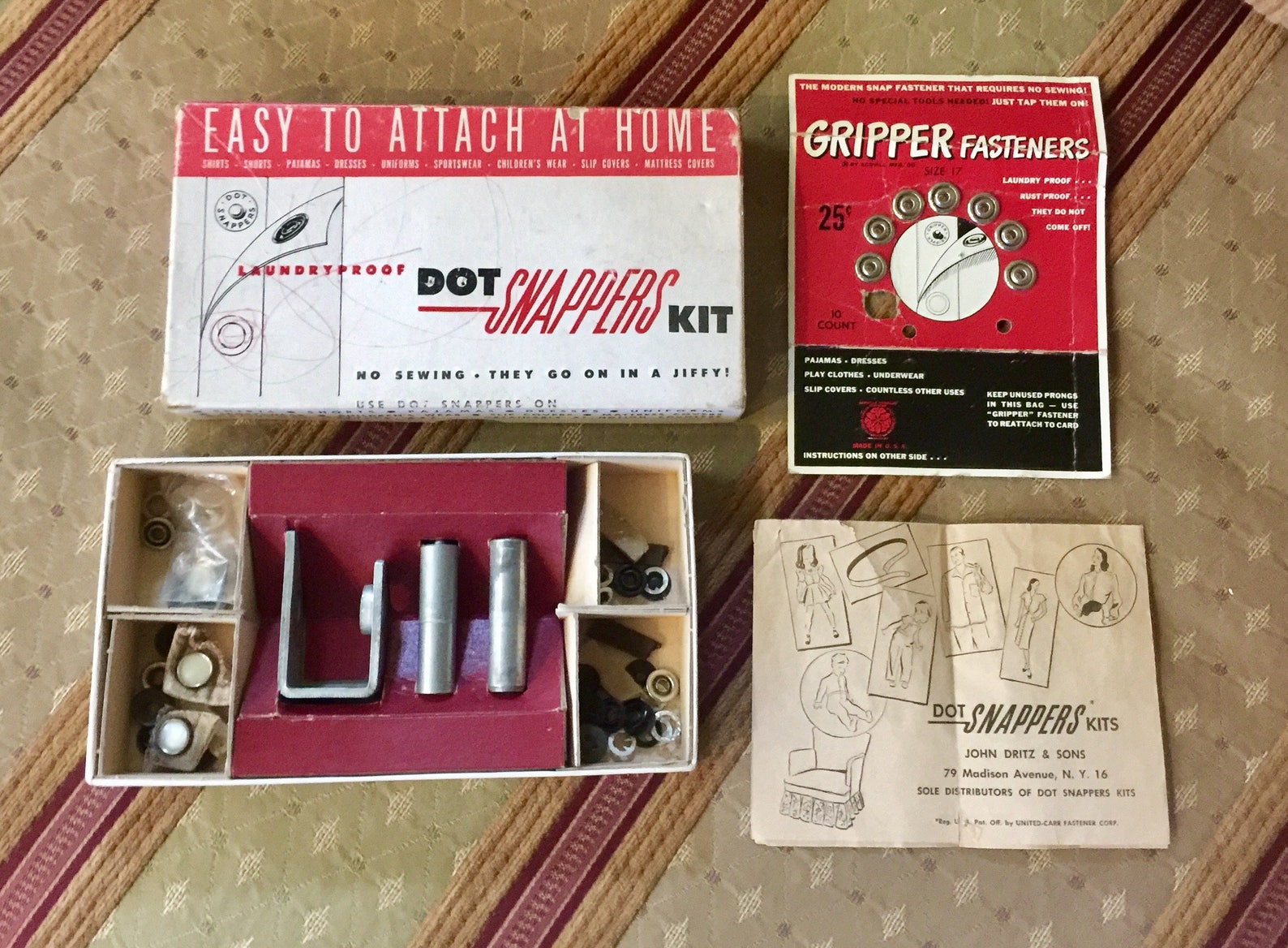 Laundry Proof Dot Snapper Kit Original Box. John Dritz & Sons - Etsy