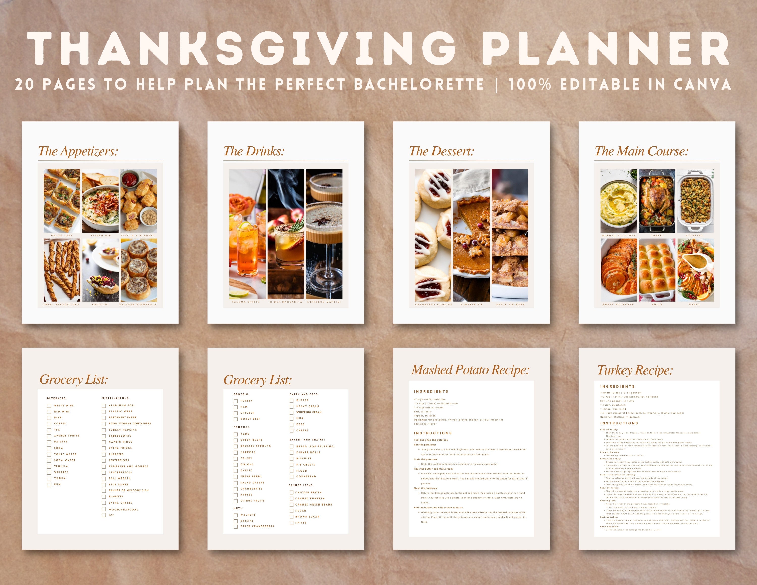 Thanksgiving Printable Planner | Thanksgiving Planner | Editable ...