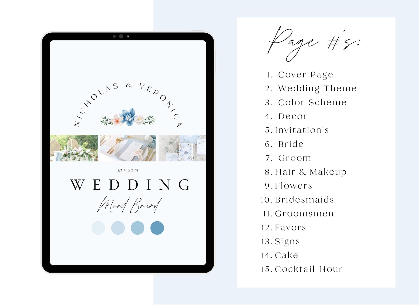 Wedding Mood Board Template Digital Wedding Planner Template Wedding ...