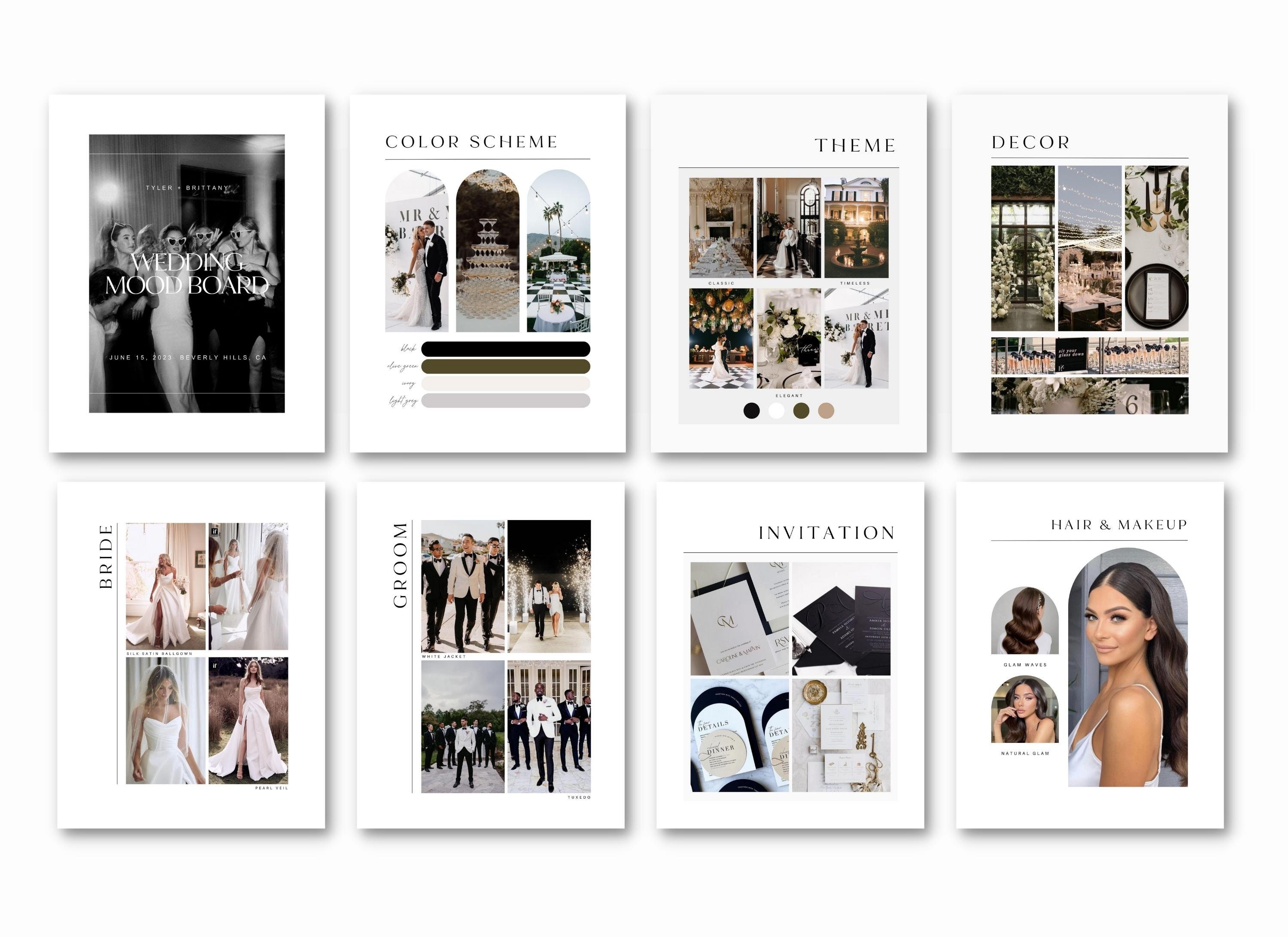 Wedding Mood Board Template | Spring Design Guide (editable Canva ...