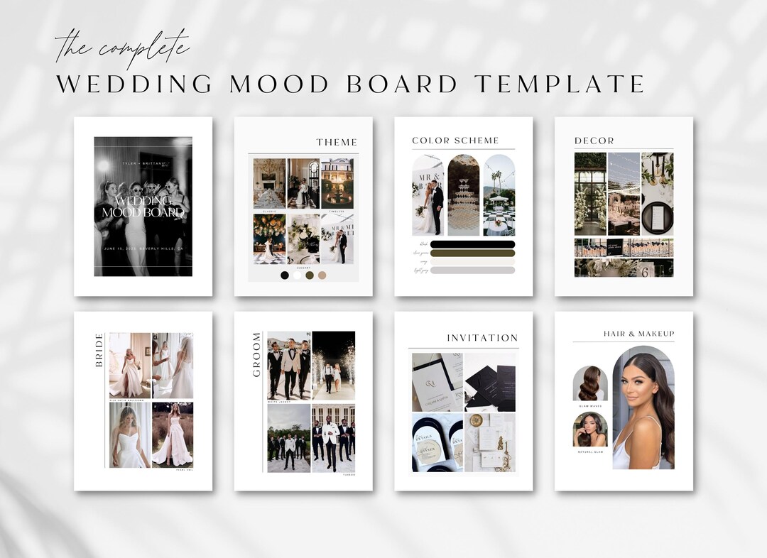 Wedding Mood Board Template | Digital Wedding Planner Template ...
