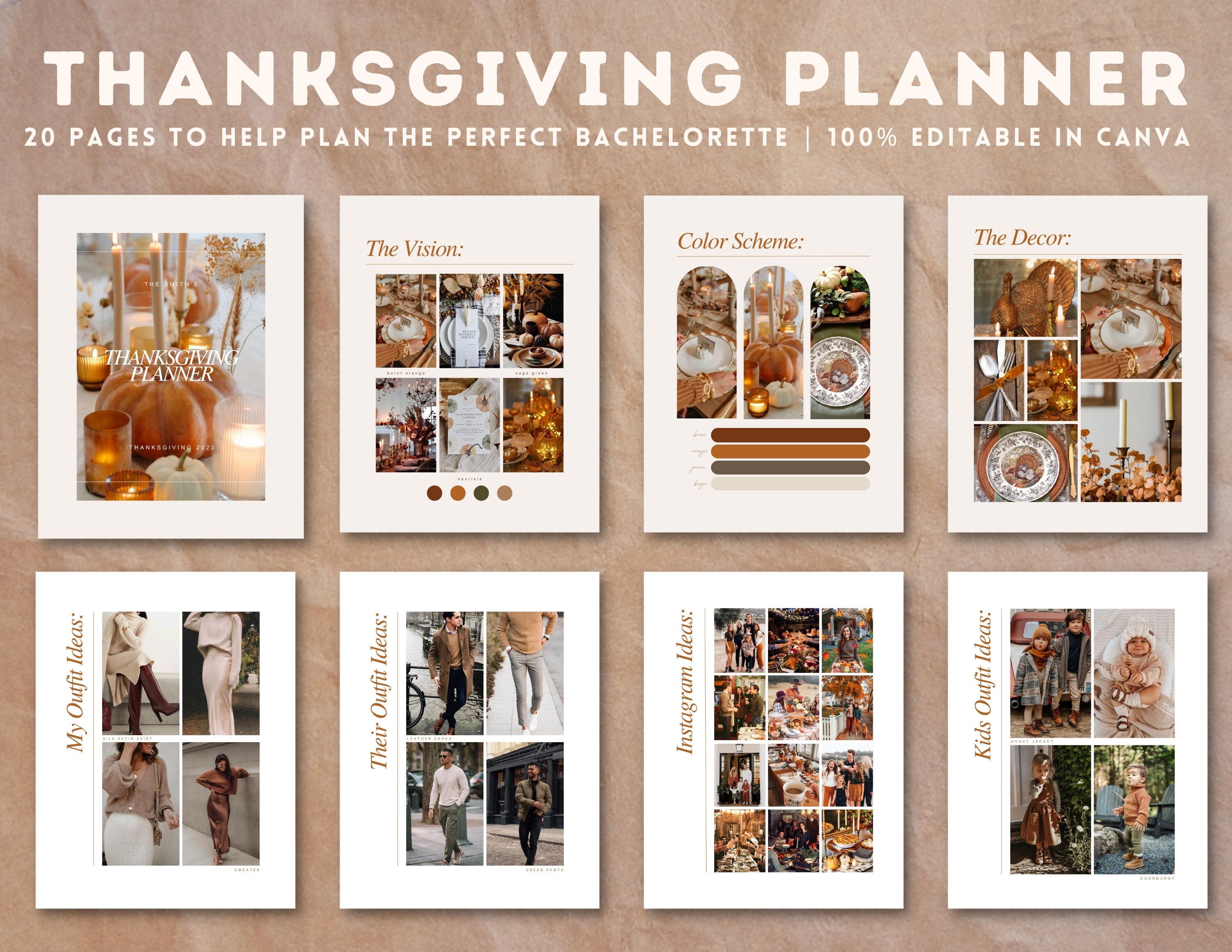 Thanksgiving Printable Planner | Thanksgiving Planner | Editable ...