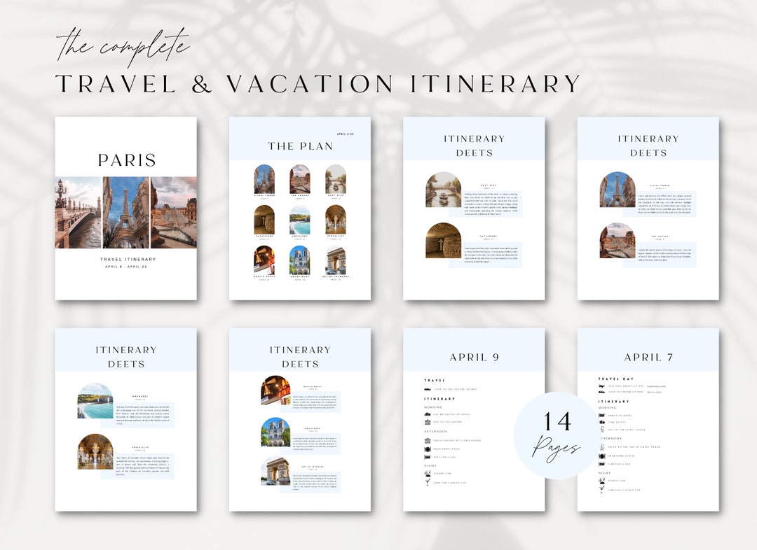 Editable Travel Itinerary Template: Vacation Planner (digital Download ...