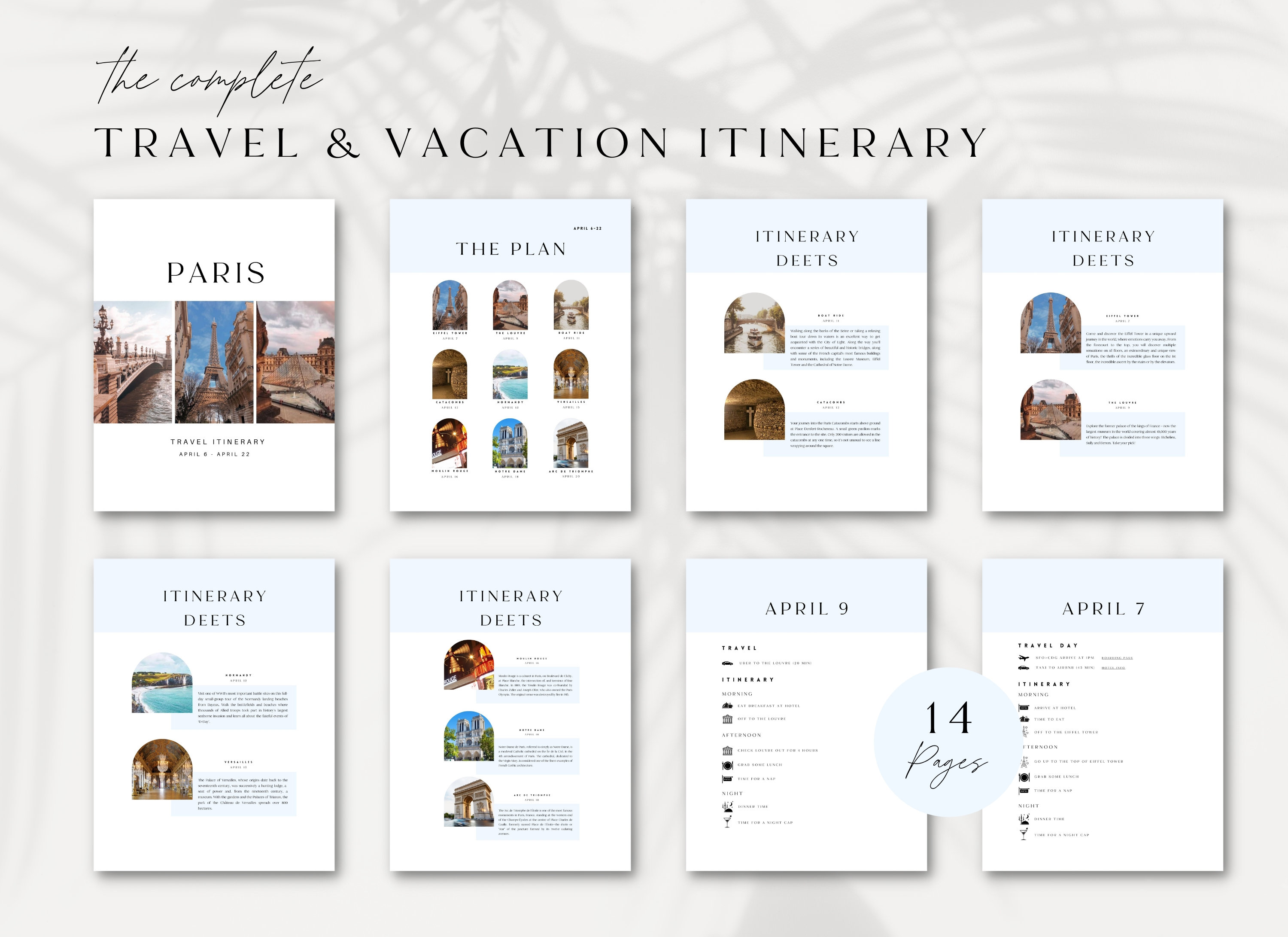 Travel Itinerary Template Travel Digital Itinerary Editable Canva ...