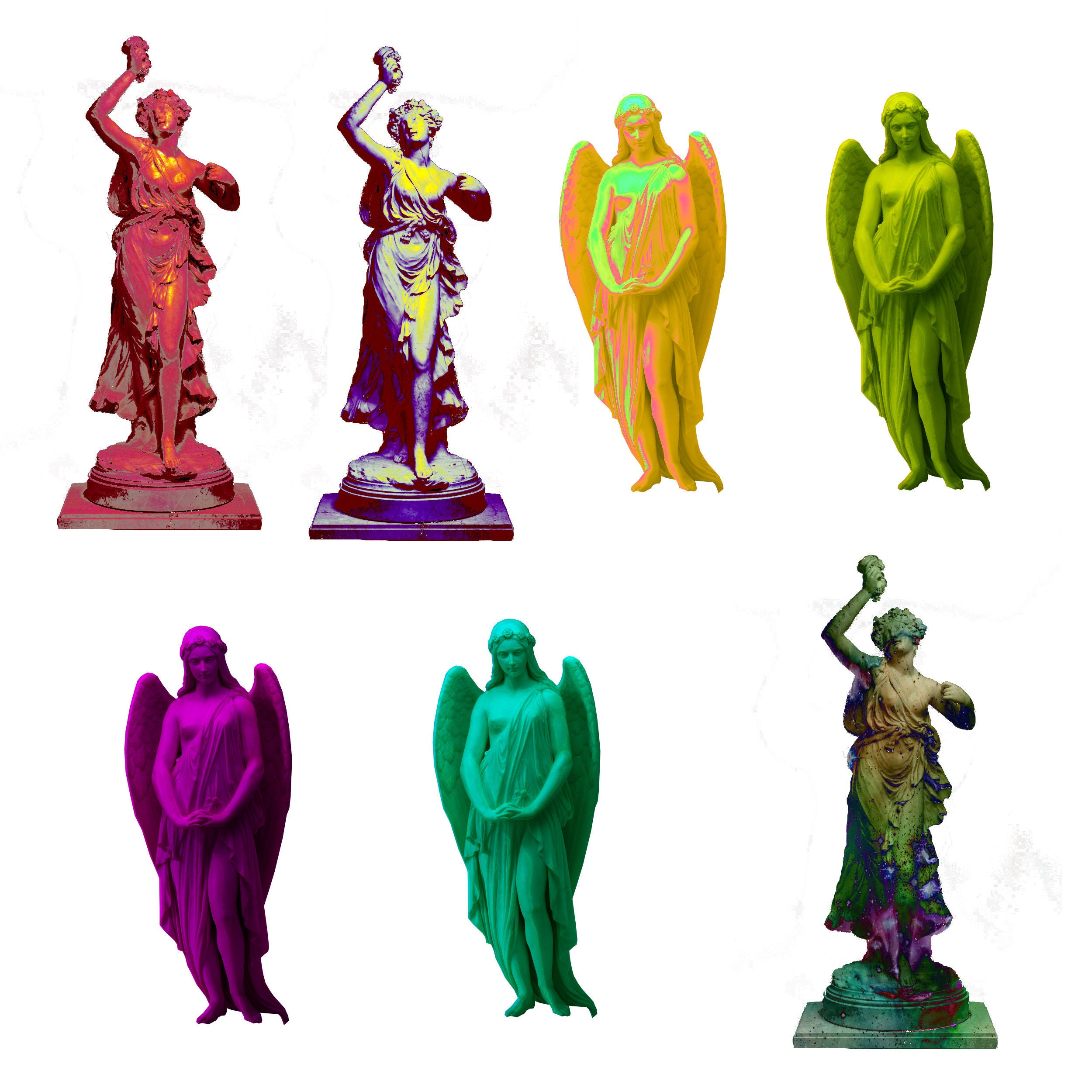 Neon Colored Angels & Nymphs PNG Transparent Background for Web Design ...