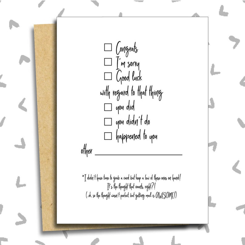 Multiple Choice: Congrats Encouragement Sympathy Greeting - Etsy