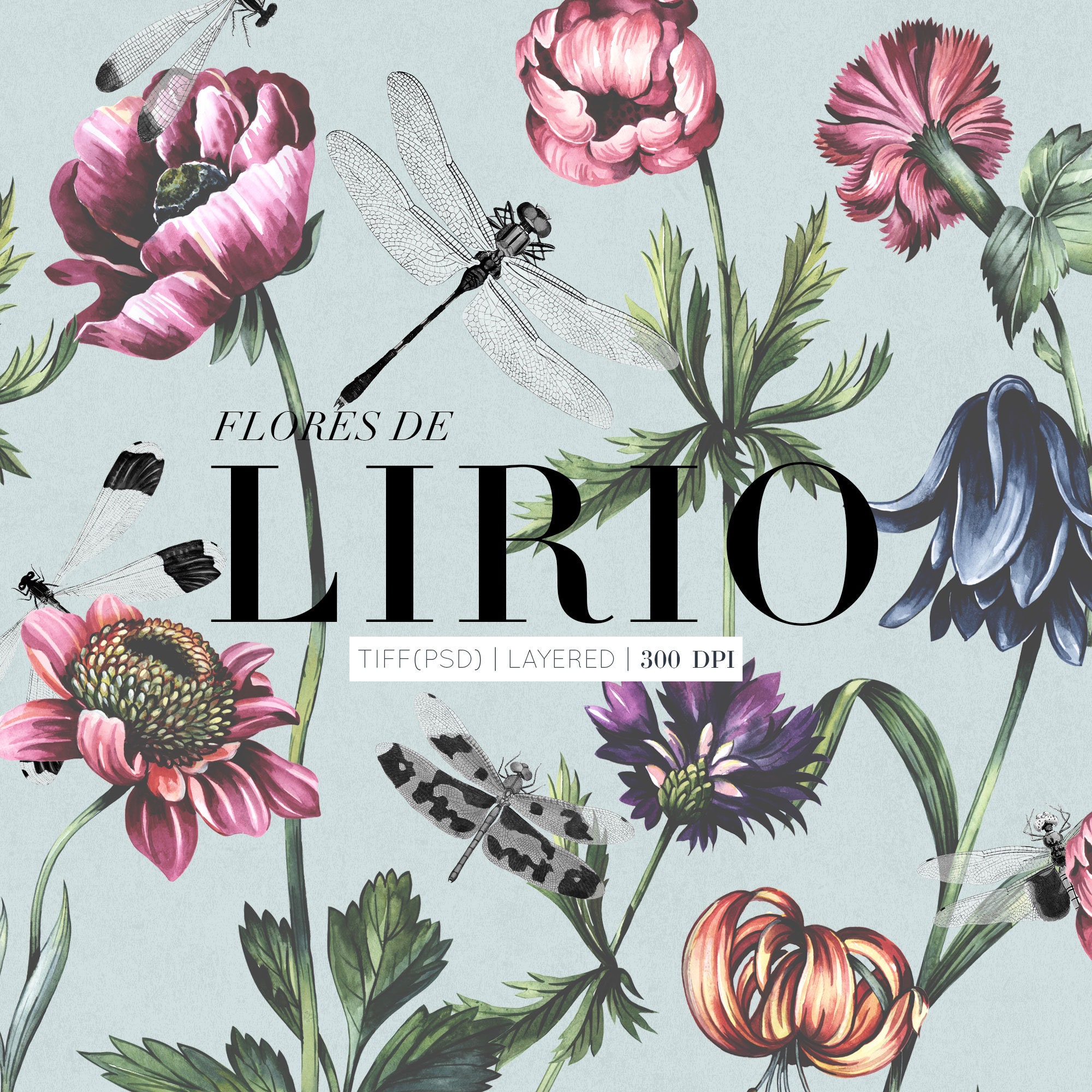 Flores De Lirios! Watercolour Pattern Designs - Etsy