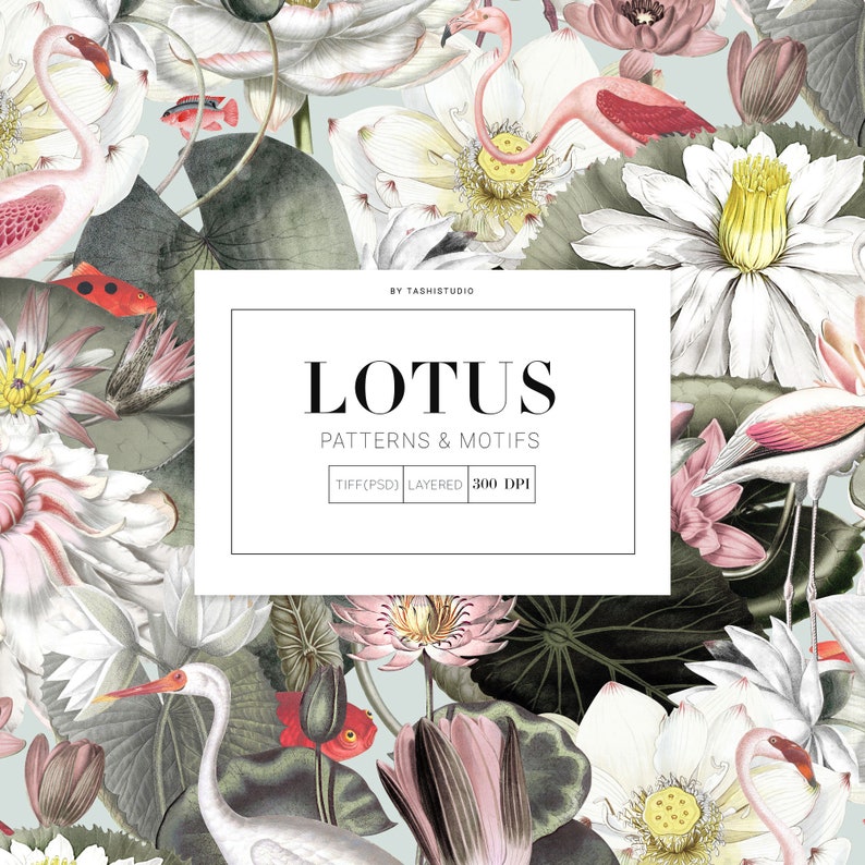 Lotus Garden Luxury Patterns - Etsy