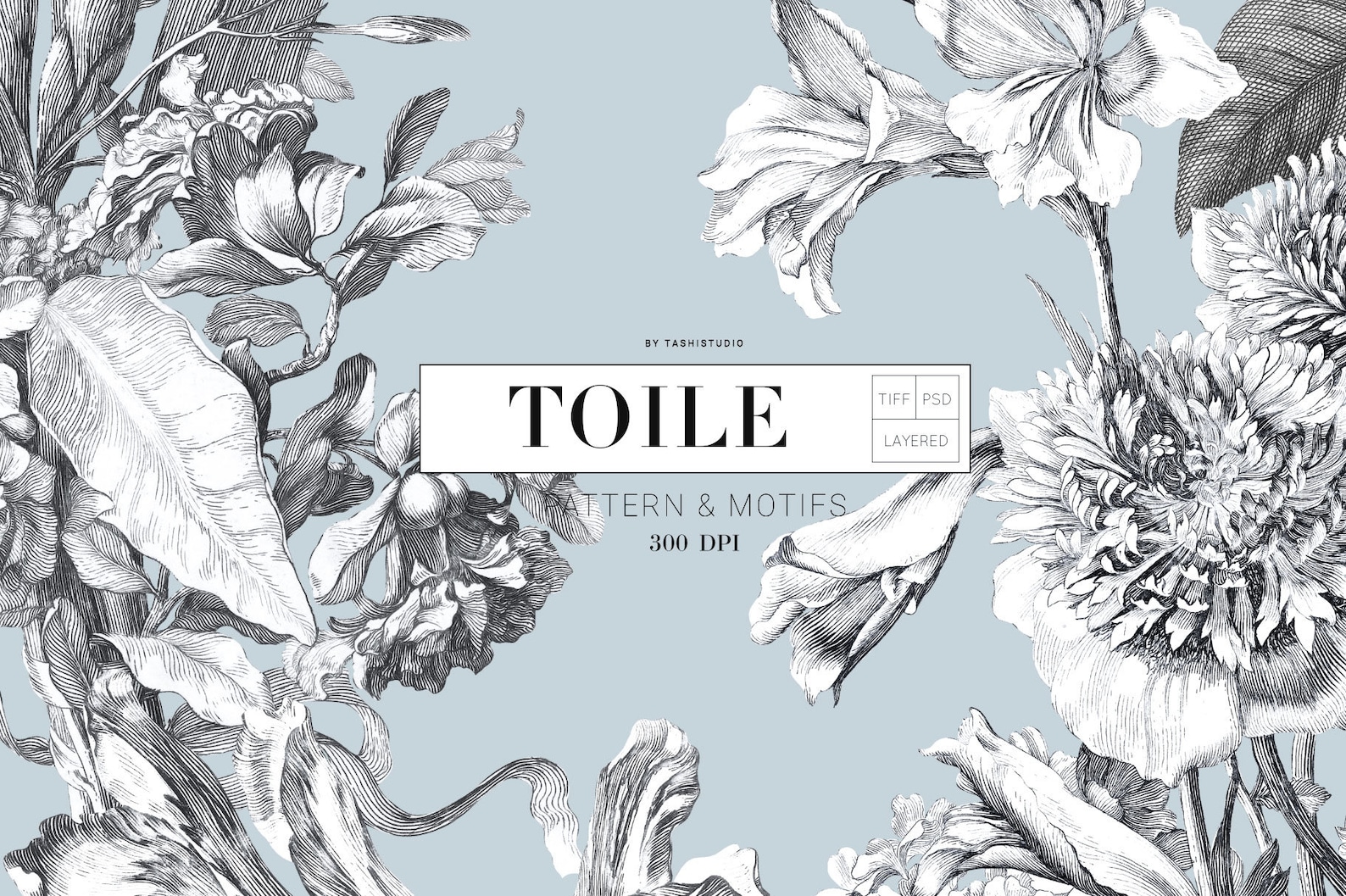 Floral Toile Pattern: Vintage Style Print (digital Download) - Etsy