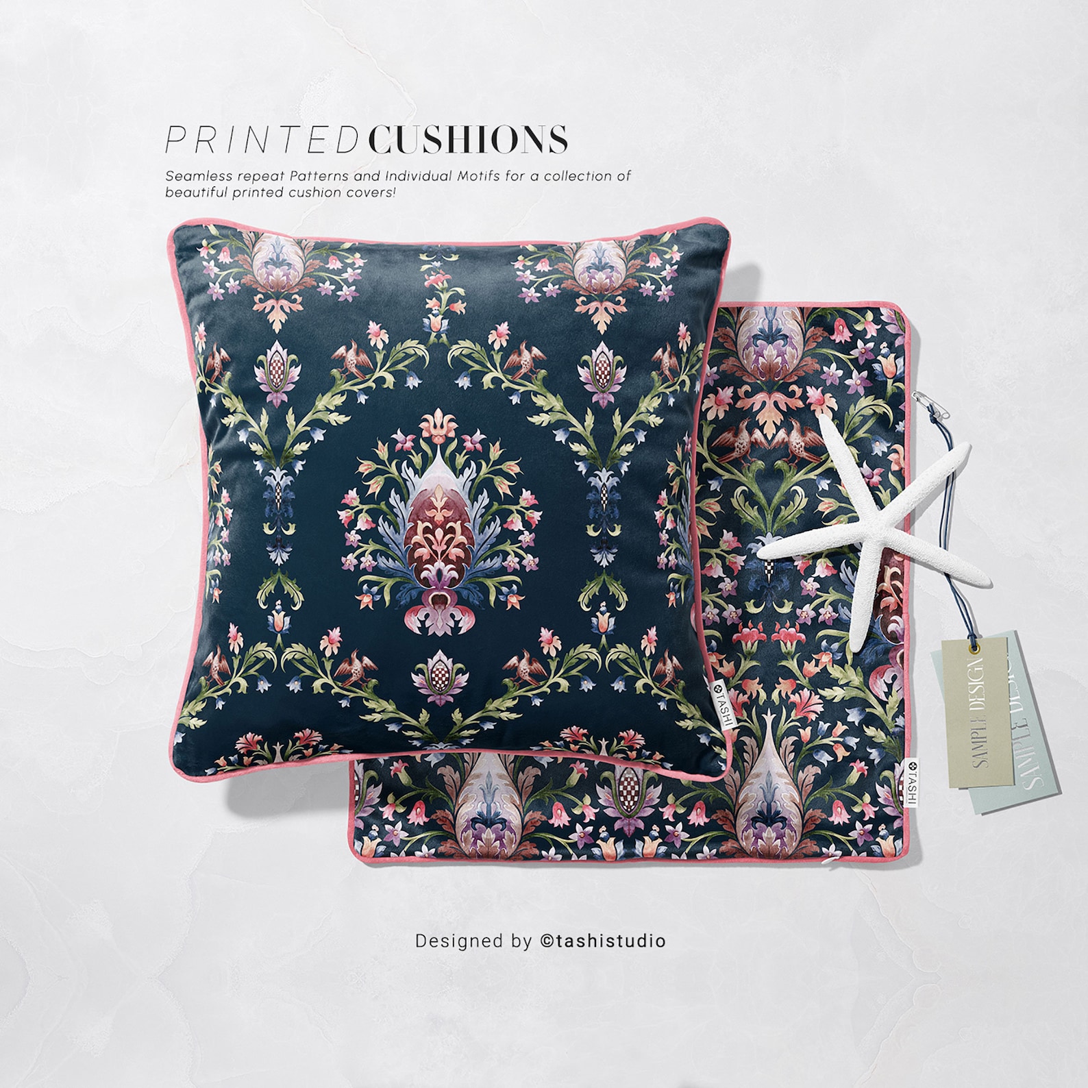 Indian Jali Floral Pattern: Watercolor Damask Print (digital Download ...