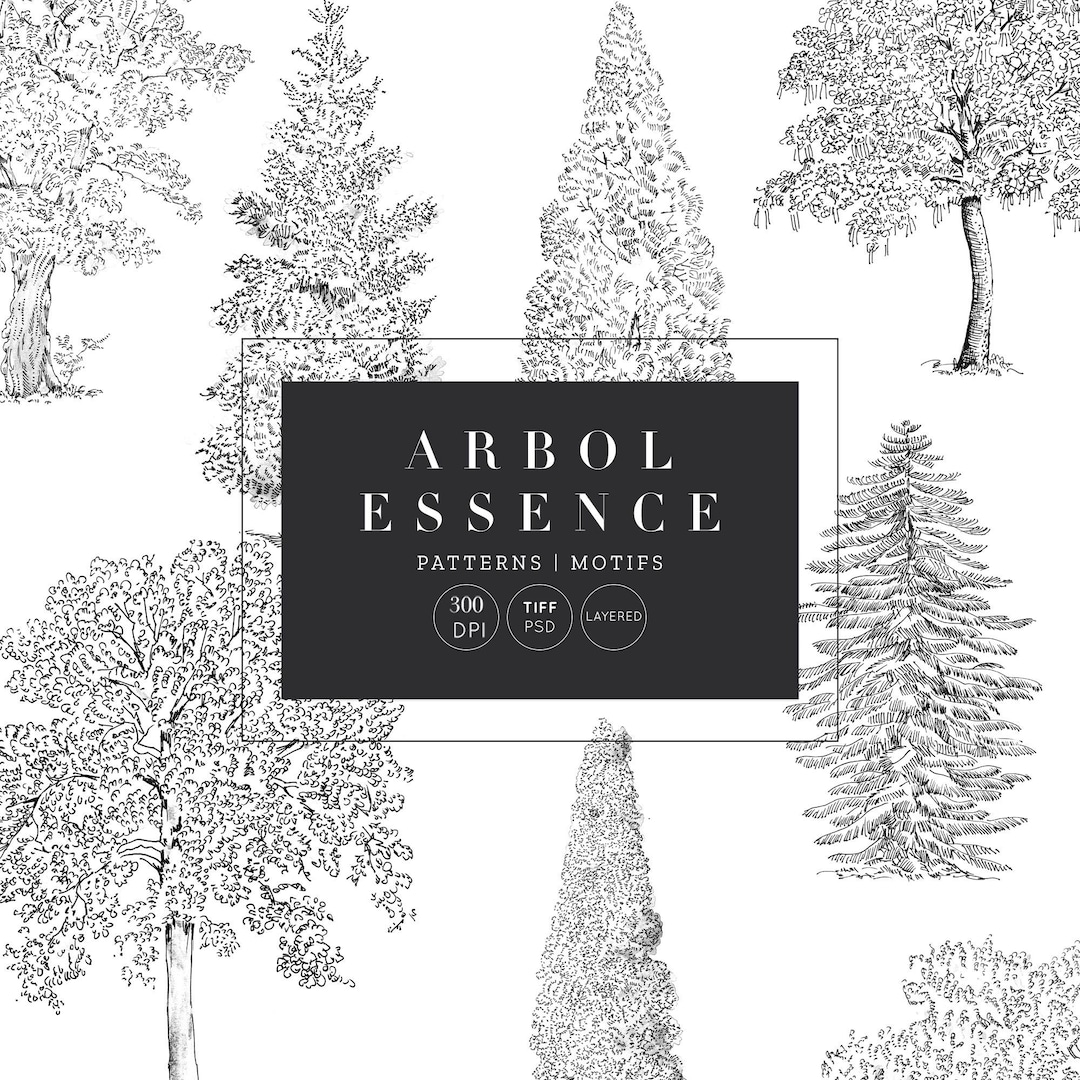 Arbol, Hand Drawn Tree Toile De Jouy Style Prints & Motifs! - Etsy