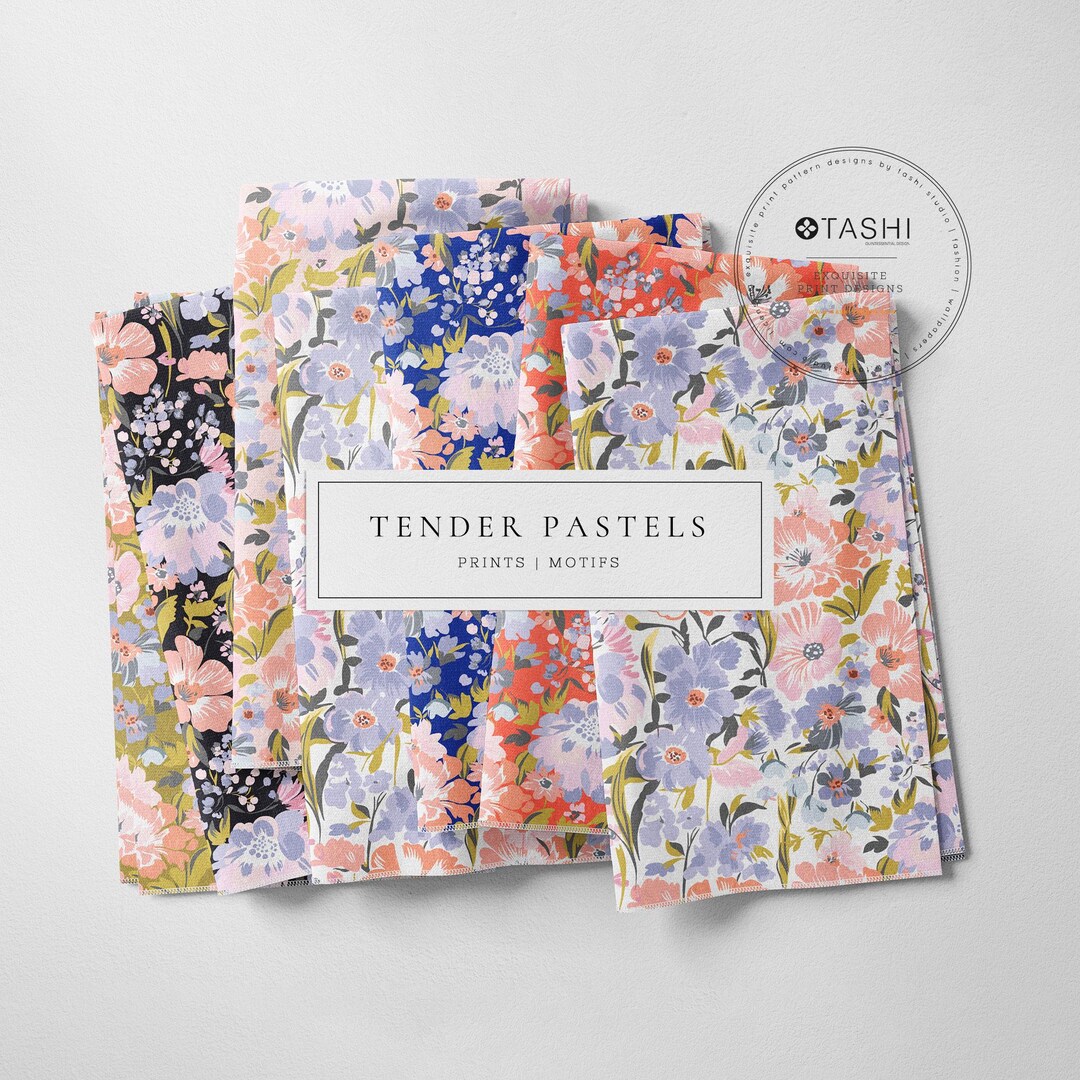 Tender Pastels Floral Prints, Colorways & Motifs. - Etsy