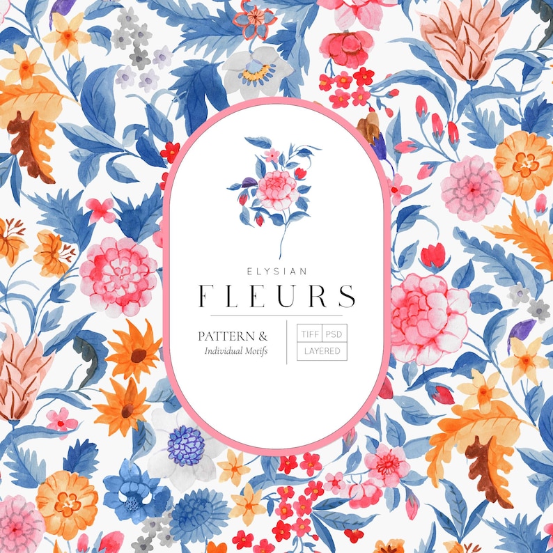 Elysian Florals, Watercolour Seamless Patterns. - Etsy