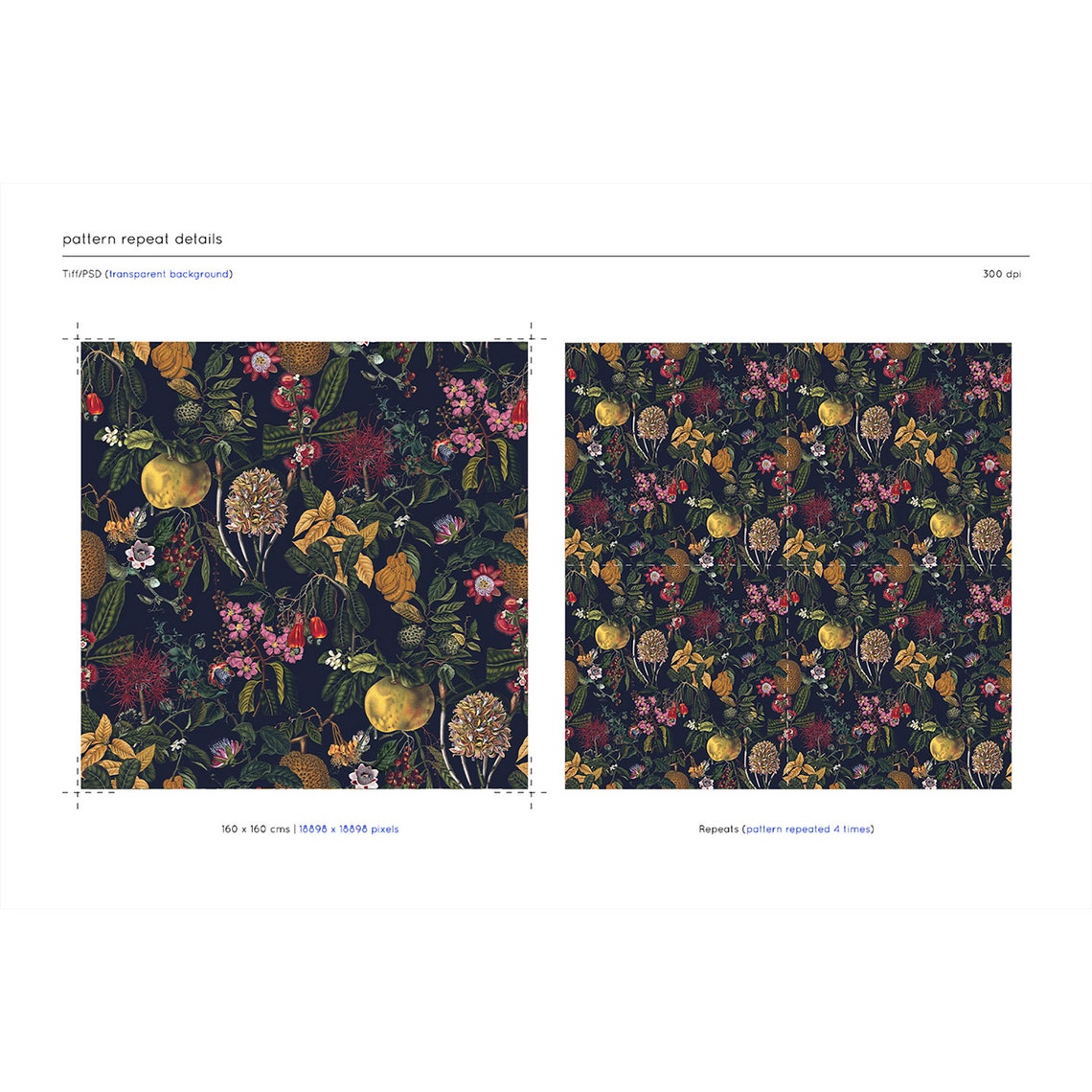 Exótica High End Luxurious Pattern Design With Exotic Flowers - Etsy