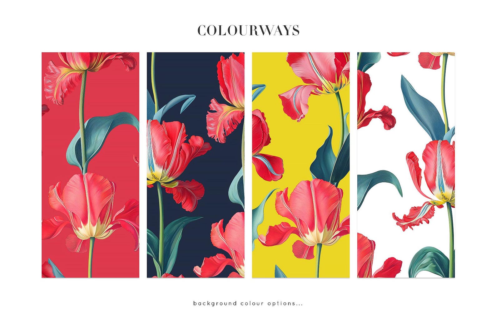 Tulip Blossoms Bold Floral Print Patterns. - Etsy
