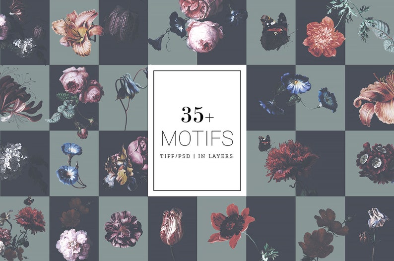 Nord, Luxury Dutch Floral Patterns - Etsy