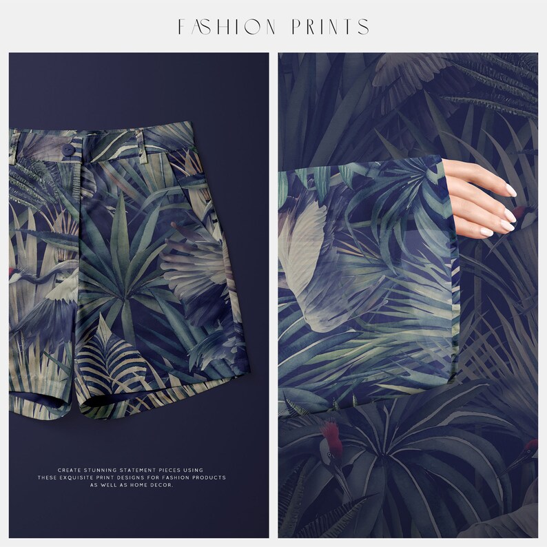 Tsuru, Luxurious Tropical Surface Pattern Design! - Etsy