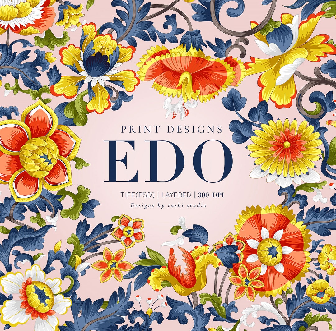 Edo, Luxurious Asian Art Pattern Design - Etsy
