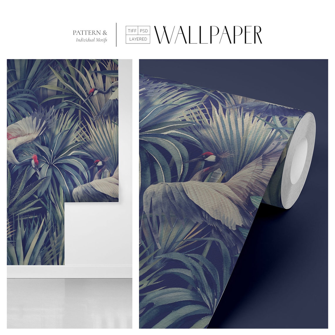 Tsuru, Luxurious Tropical Surface Pattern Design! - Etsy