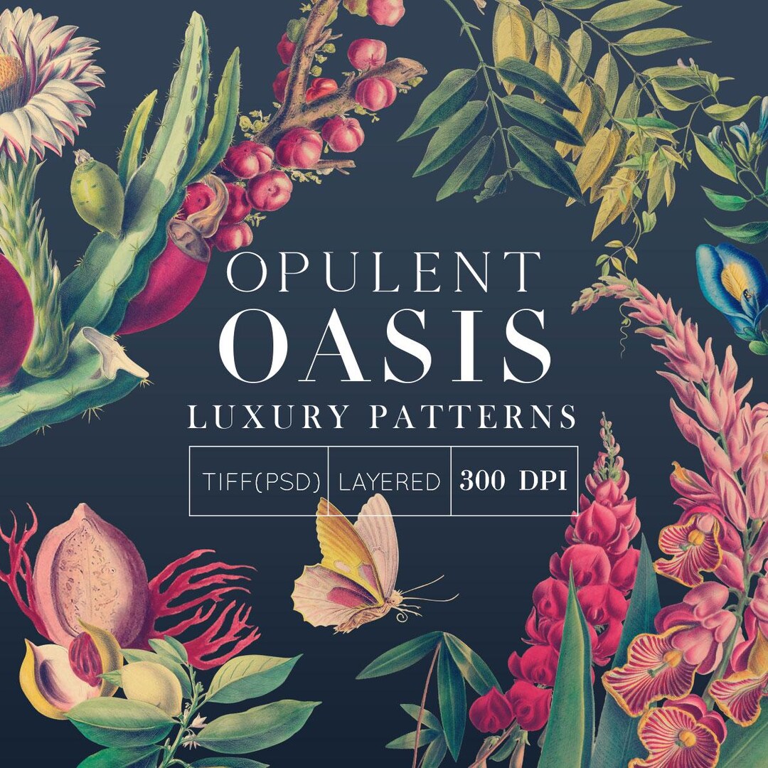 Tropical Botanical Seamless Pattern: Exotic Birds, Flowers (digital ...