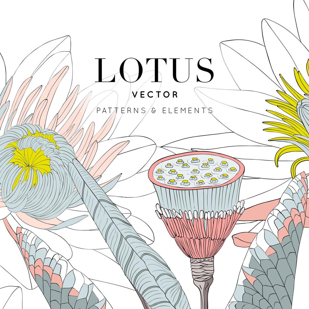 Lotus Vextor Seamless Repeat Patterns and Motifs! - Etsy