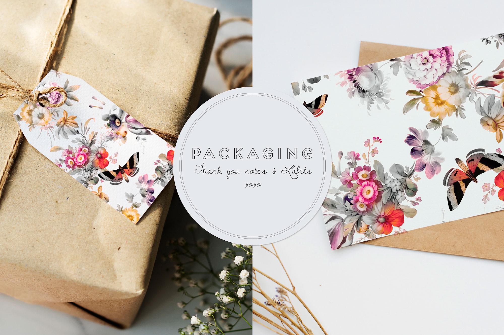 Sayuri, Floral Butterfly Pattern: Seamless Fabric & Wallpaper Design ...