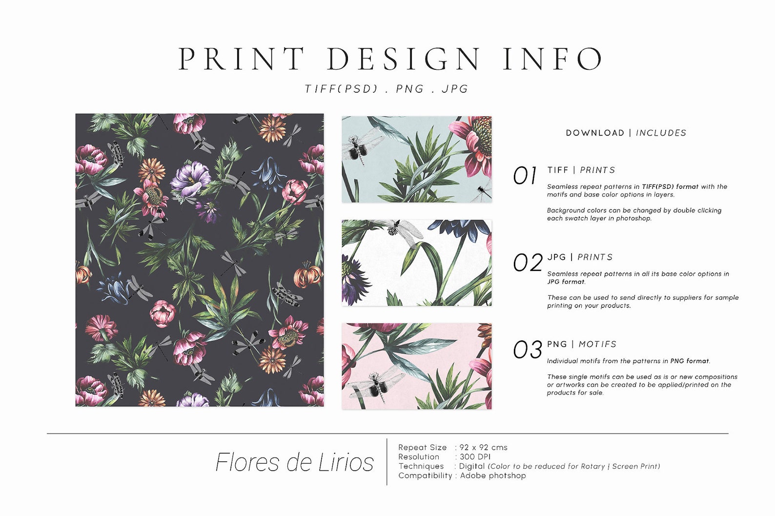 Flores De Lirios! Watercolour Pattern Designs - Etsy