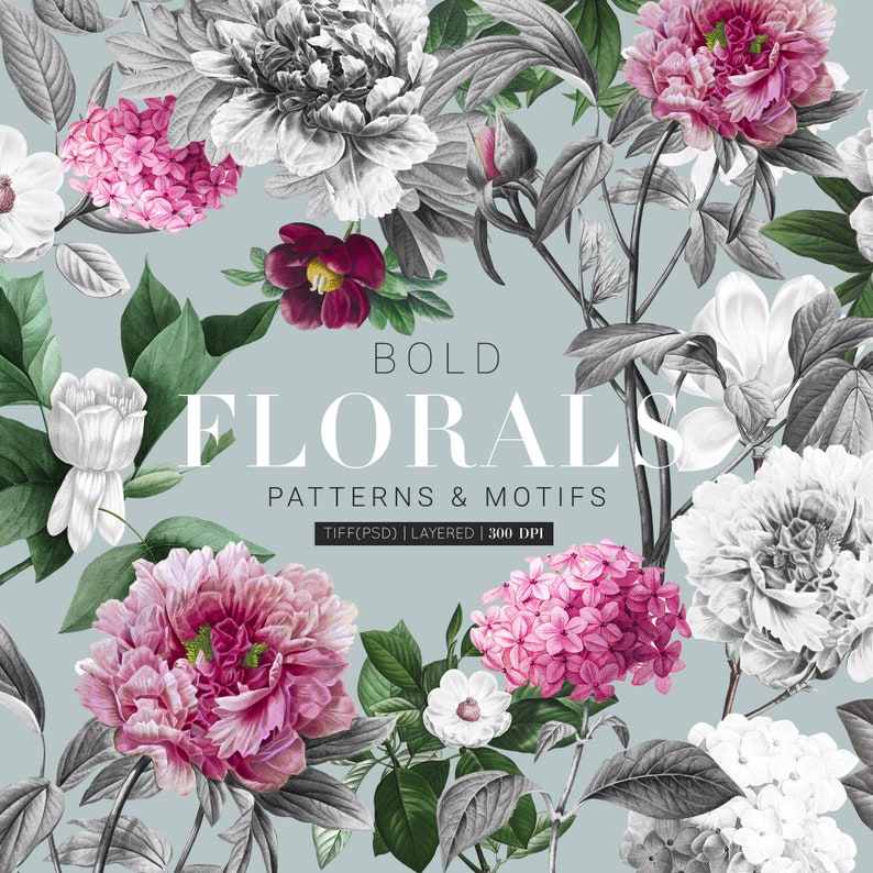 Bold Florals Surface Pattern Design for Spring Summer! - Etsy