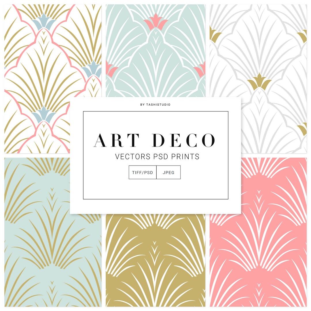 Art Deco Vector Geometric Patterns and Colorways. - Etsy